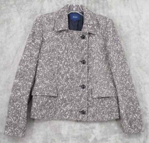 Faconnable Jacket Womens Small Angora Wool Blend Tweed Casual Classic ...
