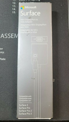 Microsoft Surface Mini DisplayPort to VGA Adapter Model 1554 Surface 3 ...