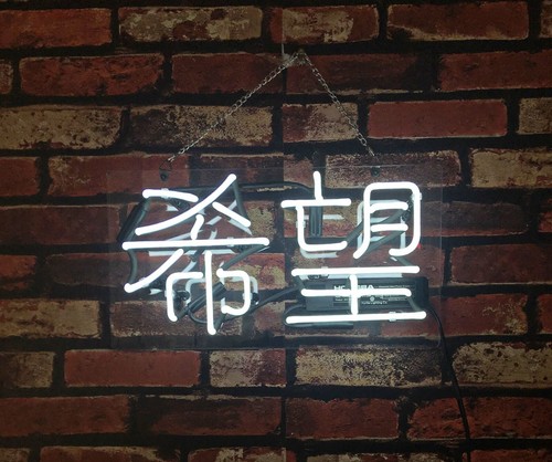 14'' Chinese Hope White Acrylic Handmade Neon Sign Light Lamp Artwork ...