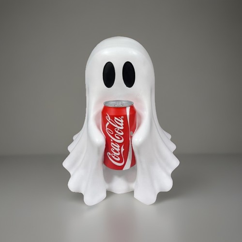COCA-COLA Ghost Figurine Holding Coke Cola Can Halloween Decor (Sticker ...