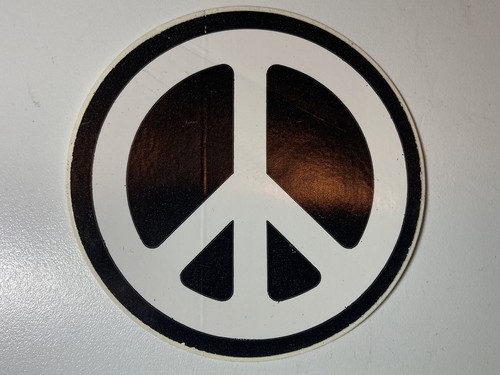 New Vintage 1990s Peace Sign Sticker Black And White Bumper Sticker NOS ...