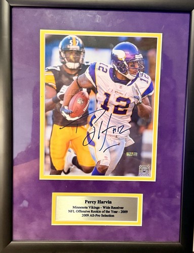PERCY HARVIN VIKINGS 8x10 FRAMED AUTOGRAPHED PHOTO COA | eBay