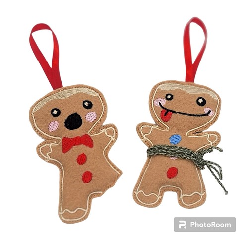 Funny Bitten Gingerbread Man Christmas Ornaments 5" Or Pin Cushion Lot ...
