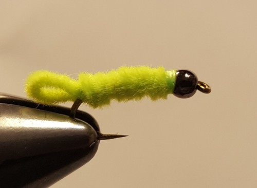 Fly Fishing Flies 12 Gun Metal Beaded Green Weenie Inch Worm size 14 ...