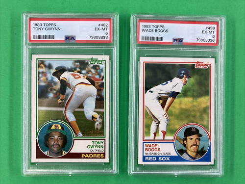 1983 Topps #482 Tony Gwynn RC Rookie 1983 Wade Boggs # 498 RC Both PSA ...