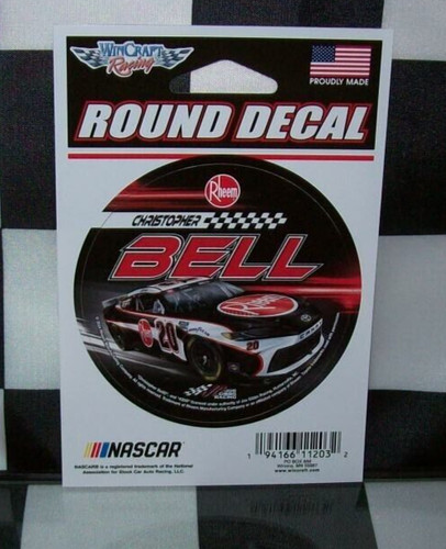CHRISTOPHER BELL #20 RHEEM 2024 NASCAR WINCRAFT 3" ROUND DECAL STICKER ...