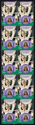 CHRIS EVERT 1974 WOMENS WIMBLEDON TENNIS CHAMPION STRIP OF 10 MINT ...