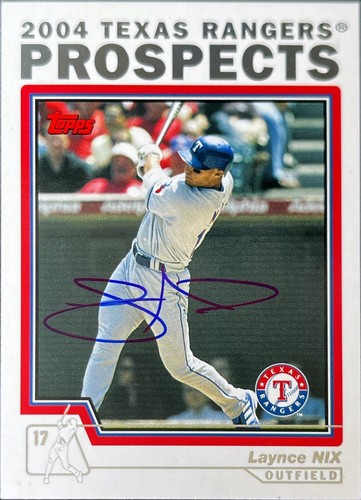 2004 Topps Traded #T108 Laynce Nix Rookie Texas Rangers AUTO SIGNED COA ...