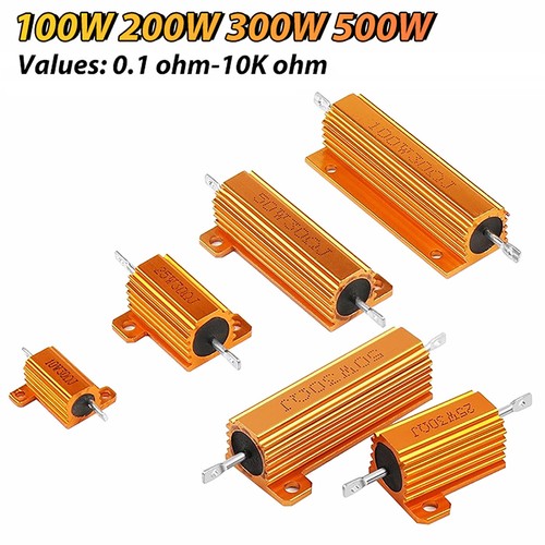 100W,200W,300W,500W Golden Aluminium Load Resistor Wirewound 0.1 ohm to ...