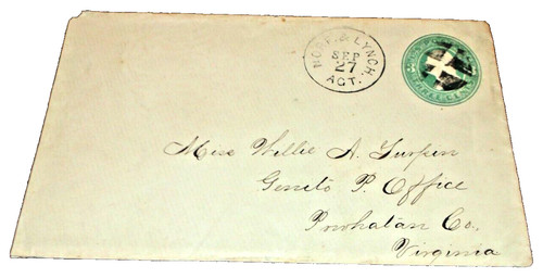 1880's N&W NORFOLK & WESTERN NORFOLK & LYNCHBURG RPO HANDLED ENVELOPE ...