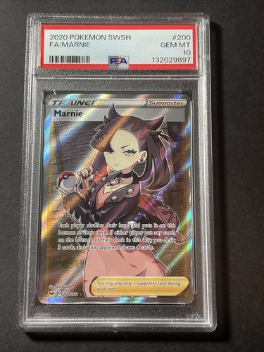 PSA 10 Marnie 200/202 Sword And Shield Full Art Holo Pokemon Card | eBay