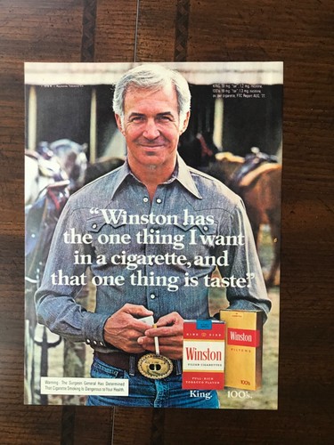 1978 vintage original print ad Winston Cigarettes Rich Flavor | eBay
