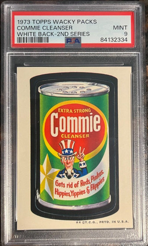 1973 Topps Wacky Packages Commie Cleanser 2nd Series White Back PSA 9 ...