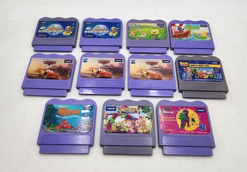 Vtech V.Smile - Game Cartridge Lot of 11 - Barney Spongebob Nemo Cars ...