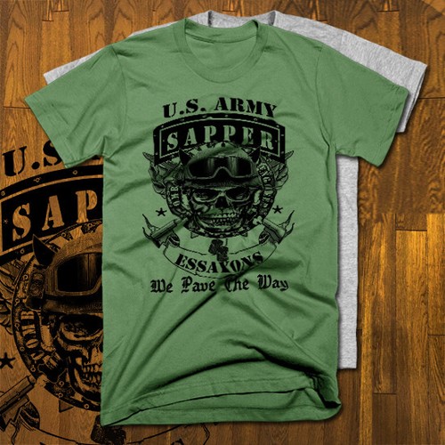 Combat Engineer Army Sapper U.S. Military T-Shirt, Army, all sizes, 2 ...