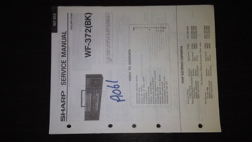 sharp wf-372 bk Service Manual Original Repair book boombox ghettoblaster tape | eBay