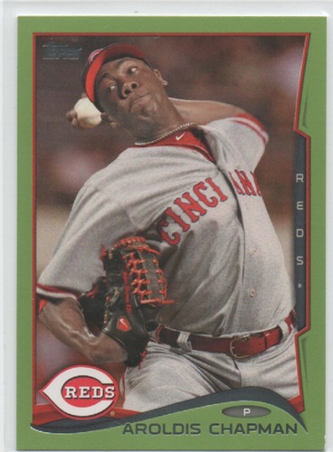 2014 Topps Series 1 Baseball GREEN #77 Aroldis Chapman CINCINNATI REDS ...