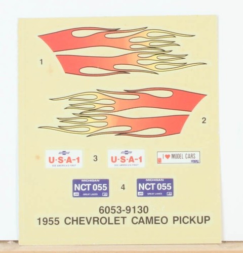 Model kit Decal Sheet 55 Chevy Cameo unused P10 | eBay