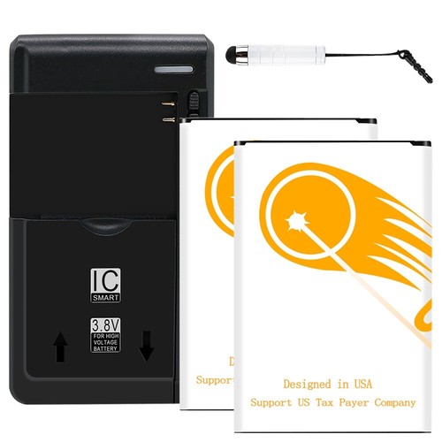Long Life 2X 3920mAh Battery Universal Charger Stylus for LG Harmony ...