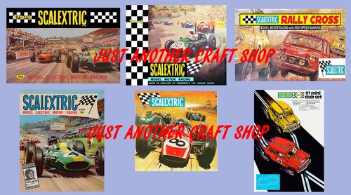 Scalextric set of 6 vintage posters adverts including Mini Cooper & Jim ...