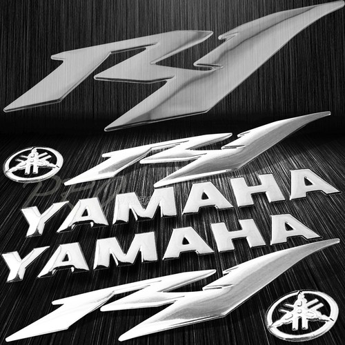5.75" 3D Vinyl Logo&Letter+6" Fairing Tank Sticker YZF-R1/R1S/R1M ...