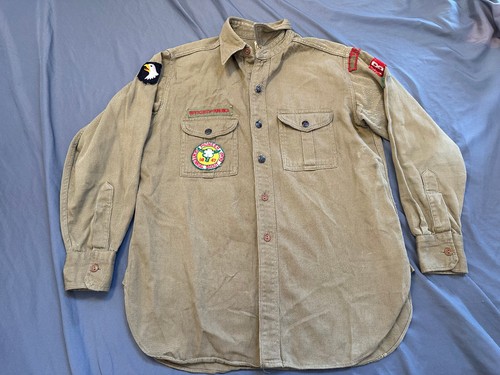 VTG BSA Boy Scouts Of America Uniform Shirt Metal Buttons 1940’s Utah ...