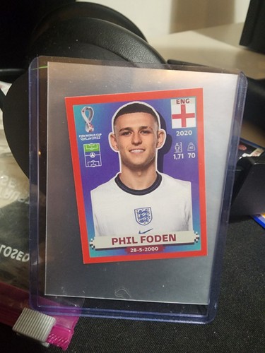 Panini 2022 FIFA World Cup England Phil Foden Sticker Red Parallel ...