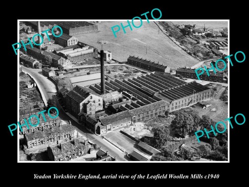OLD LARGE HISTORIC PHOTO OF YEADON YORKSHIRE ENGLAND THE LEAFIELD MILL ...