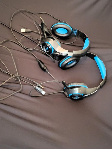 Beexcellent GM-1 Gaming Wired Headset Blue Headphones For Xbox ...