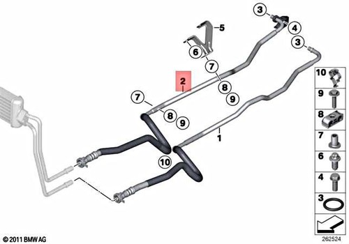 Genuine BMW F06 F12 Transmission Oil Cooler Line Return Hose OEM ...