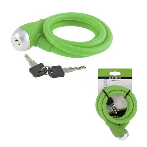 lucchetto a spirale silicon lock verde 12 x 1200 mm 588002796 BTA ...