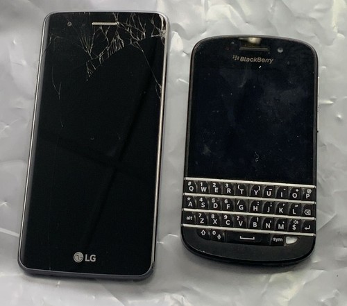 Job lot of 2 mobile phones Lg M200 Blackberry Q10 For spares and ...