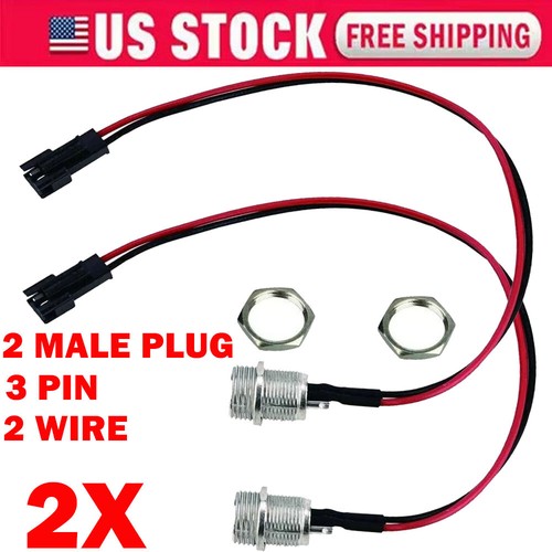 2X 3 Pin 2 Male Plug 2 Wire Hoverboard Charging Port For Scooter ...