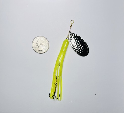 #4 Key Lime Squid Spinnerbait Lure 1/4 oz "4 1/4" inches Bass Trout Salmon Musky | eBay