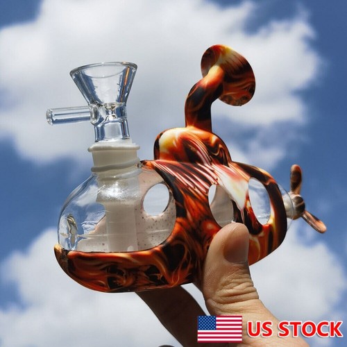 1x 4.9" Silicone Smoking Water Pipe Glass Bong Hookah Shisha Submarine ...