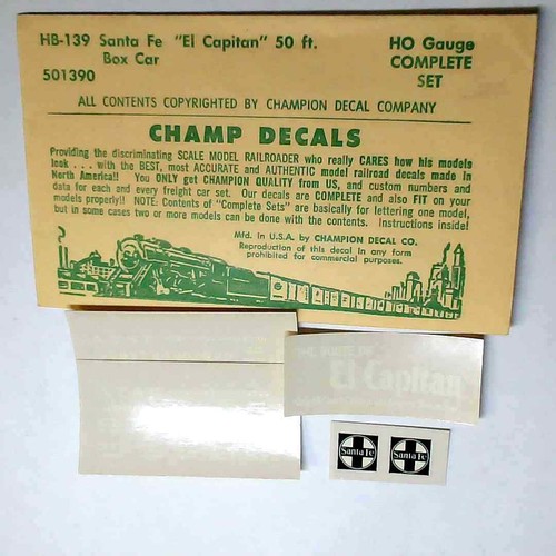 Champ Decals HO Scale: Santa Fe "El Capitan" 50' Boxcar | eBay