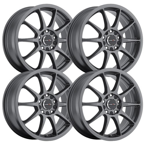(Set-4) Vision 425 Bane 17x7 4x100 42mm Gunmetal Wheels Rims 17 Inch | eBay