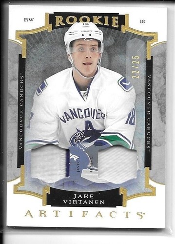 2015-16 UD Artifacts Rookie Jake Virtanen Dual Patch Card /25 #188 | eBay