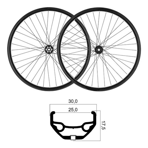 ruote 27,5 x 25mm mtb tubeless ready shimano hg 10/11/12v (coppia ...