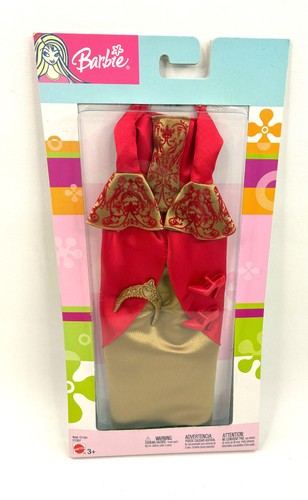 Barbie Royal Circle Fashions Red & Gold Gown with Tiara and Heels ...