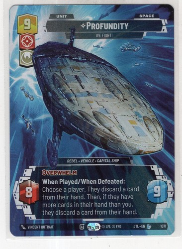 Star Wars Unlimited JTL Prestige Foil Card #1071 Profundity [L] | eBay