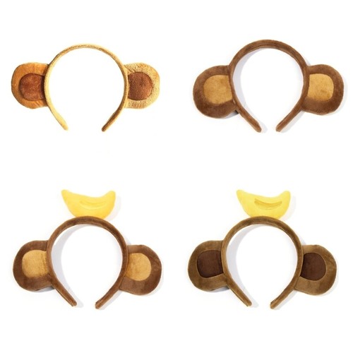 Plush Animal Monkey Ears Headbands Cartoon Banana Hair Hoop Cosplay ...