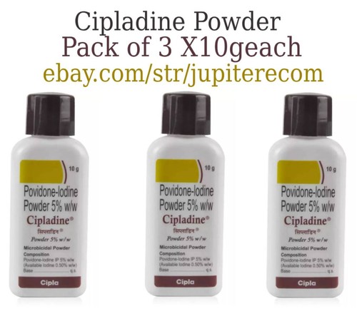 Pack of 3 Cipladine Povidone Iodine 5% Microbicidal Powder Skin ...