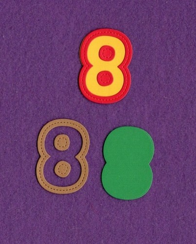 NUMBERS eight (8) die cuts with background scrapbook cards Q | eBay