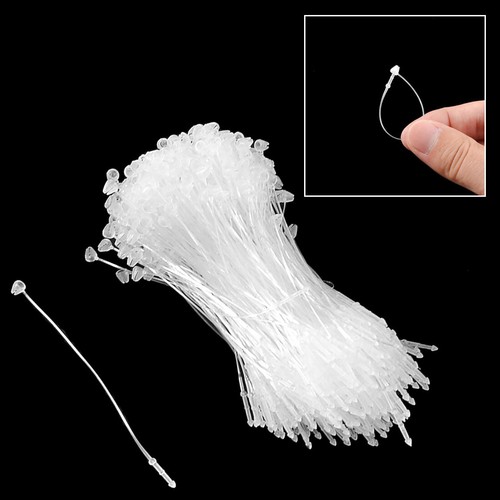 500pcs 3inch 80mm White Snap Lock Pins Loop Plastic Price Tag Fastener ...