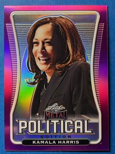 KAMALA HARRIS VP 2020 LEAF METAL PINK PRISMATIC TRUE # 1 / 15 SSP RC ...