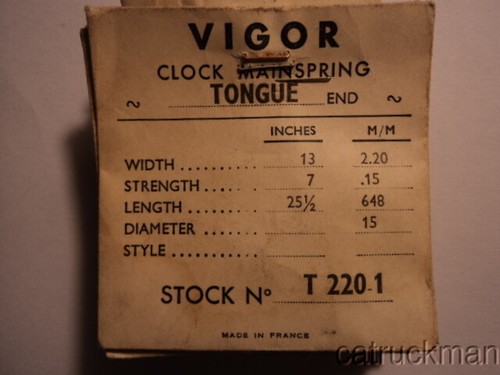 10 pcs. NOS Vigor Clock Mainsprings T220-1 | eBay