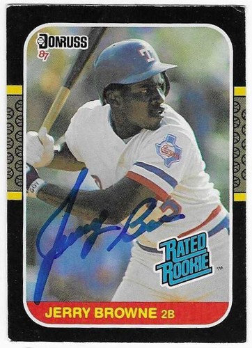 JERRY BROWNE 1987 DONRUSS AUTOGRAPHED SIGNED # 41 TEXAS RANGERS | eBay
