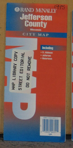 1995 Rand McNally Street Map of Jefferson County, Wisconsin | eBay