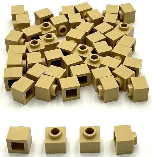 Lego 50 New Tan Bricks Building Blocks Modified 1 x 1 x 2/3 with Open ...